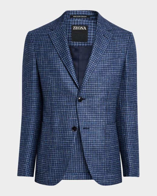 ZEGNA Houndstooth Sport Coat in Blue for Men | Lyst
