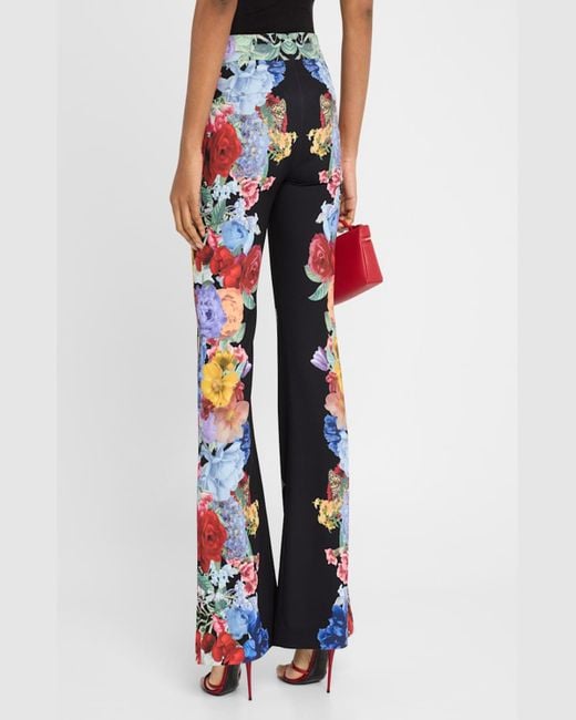 Alice + Olivia Andrew Floral Pants in Blue | Lyst
