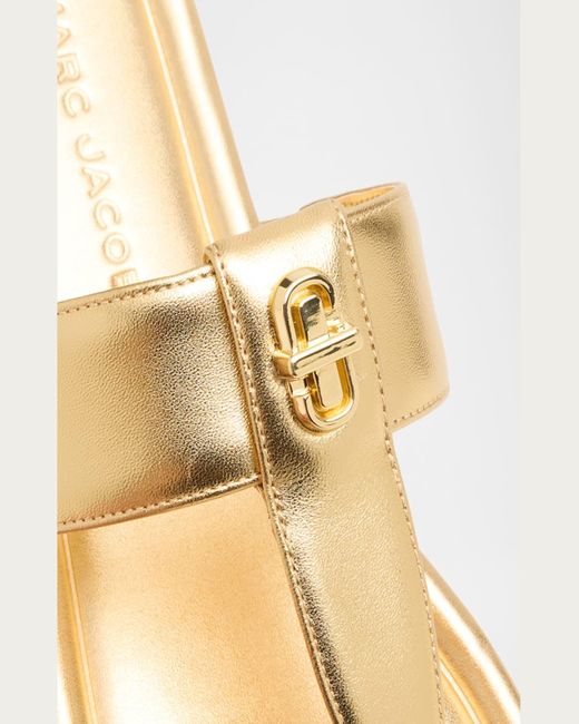 Marc Jacobs The Dual T Metallic Sandals | Lyst