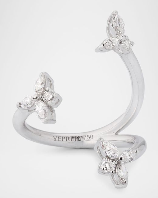 YEPREM 18K Multi-Diamond Pinky Ring in White | Lyst
