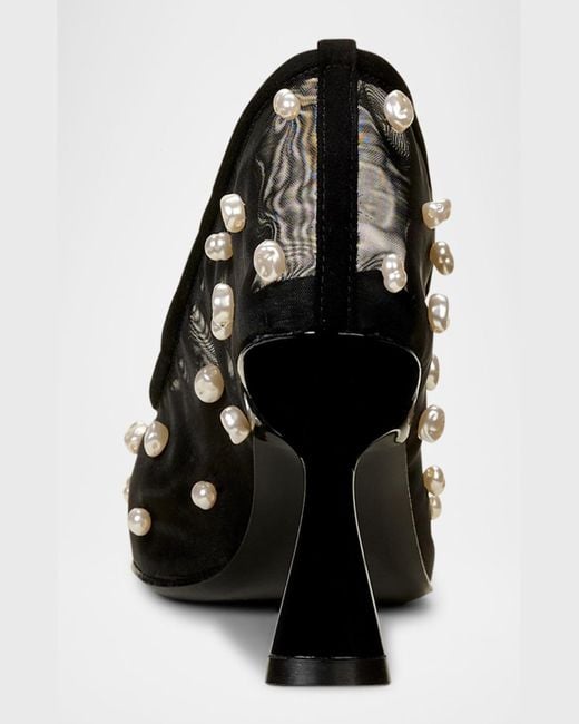 Cult Gaia Winne Pearl Mesh Pumps in Black | Lyst