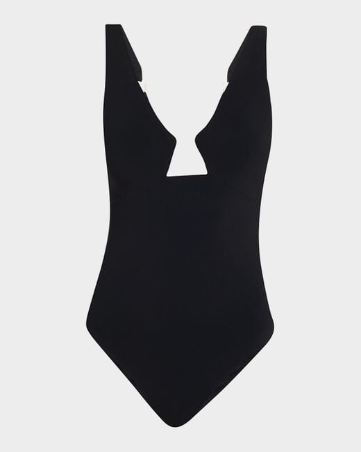 Zimmermann Rhiannon Wire Front One-Piece Swimsuit in Black | Lyst