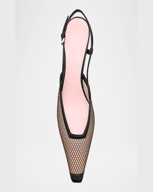 Piferi Mesh Net Kitten Slingback Pumps in Black | Lyst