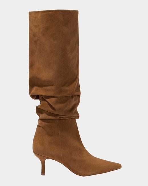 Jonathan Simkhai Jordi Suede Kitten-Heel Boots in Brown | Lyst