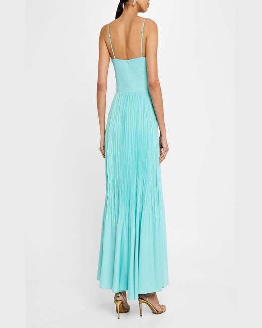 Kobi Halperin Morgan Pleated Crossover Maxi Dress in Blue | Lyst