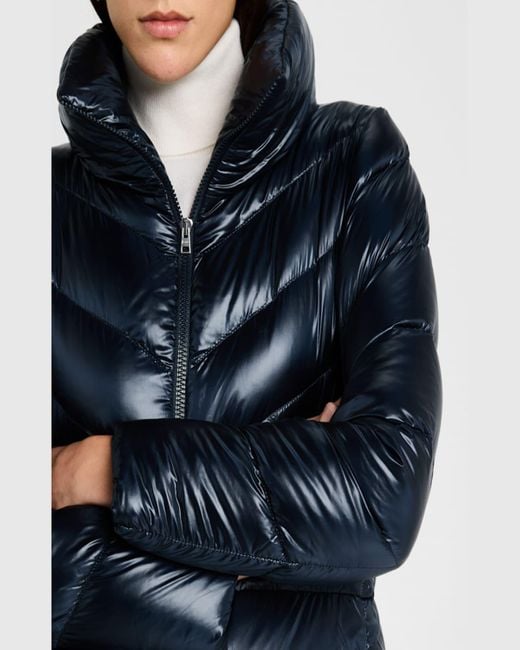 Herno Metallic Ultra Lightweight A-Shape Puffer Jacket in Blue | Lyst