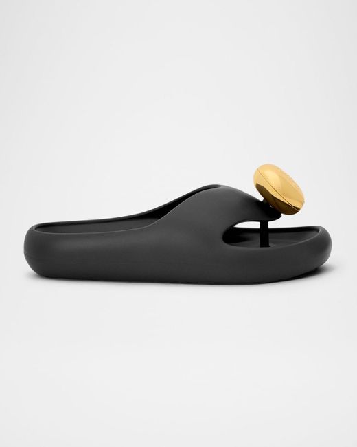 Loewe Pebble Patent Toe-Post Slide Sandals | Lyst