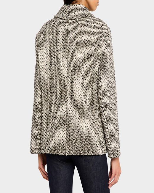 Max Mara Pier Tweed-Knit Short Jacket in Brown | Lyst