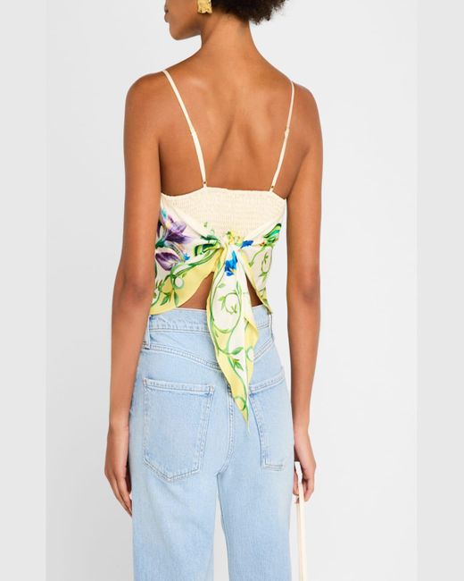 ALÉMAIS Flores Cropped Scarf Top in White | Lyst