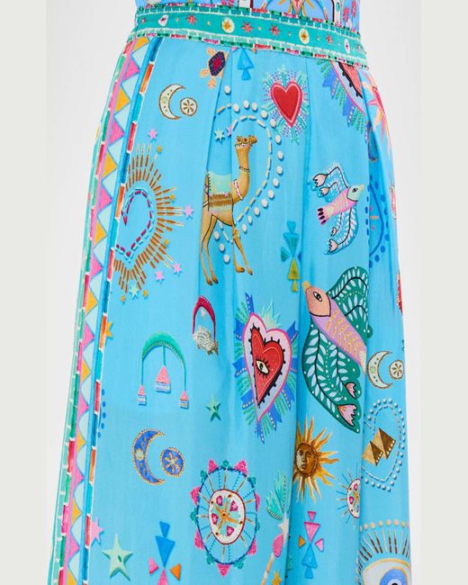 CAMILLA Tuck Front Pants in Blue | Lyst