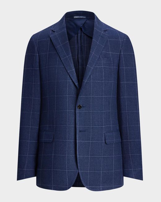 Polo Ralph Lauren Tailored Windowpane Sport Coat in Blue for Men | Lyst