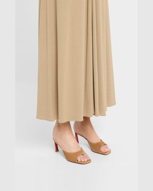 Christian Louboutin Condora Sole Veau Velour Leather Mules in White | Lyst