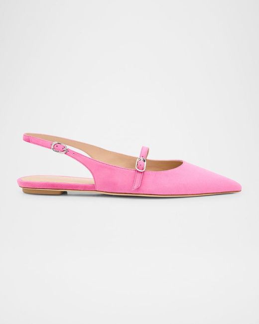 Stuart Weitzman Emilia Suede Mary Jane Slingback Ballerina Flats in ...