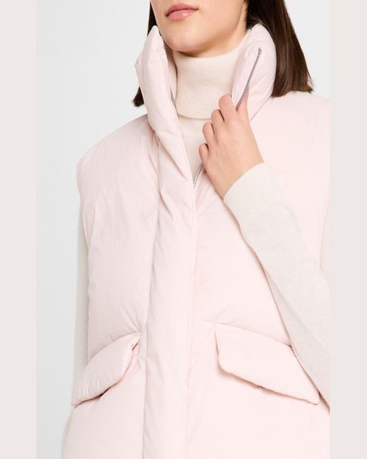 Moose Knuckles Katrina Turtleneck Puffer Vest in Pink | Lyst