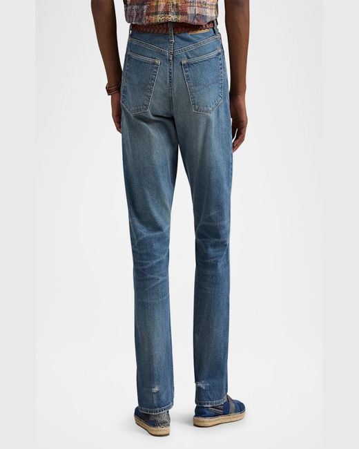 Polo Ralph Lauren Heritage Straight-Leg Distressed Jeans in Blue for ...
