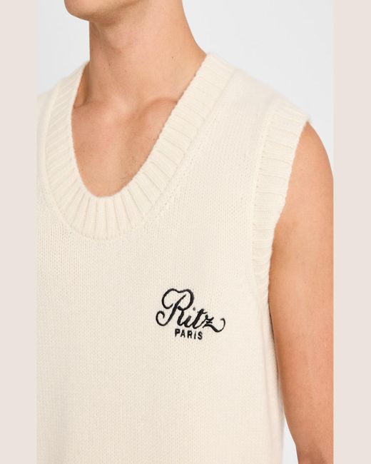 FRAME x Ritz Paris X Ritz Paris Cashmere Sweater Vest in Natural for ...