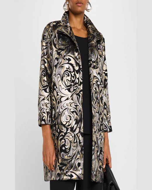 Caroline Rose Metallic Jacquard Statement Jacket in Black | Lyst