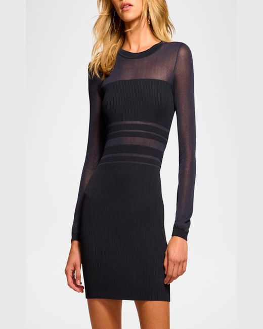 Ramy Brook Corrine Mesh Mini Dress in Black | Lyst