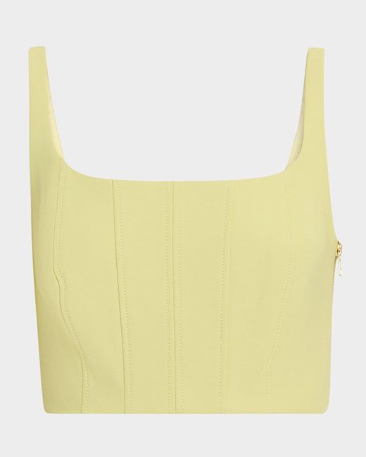 Toccin Rhea Cropped Corset Tank in Yellow | Lyst