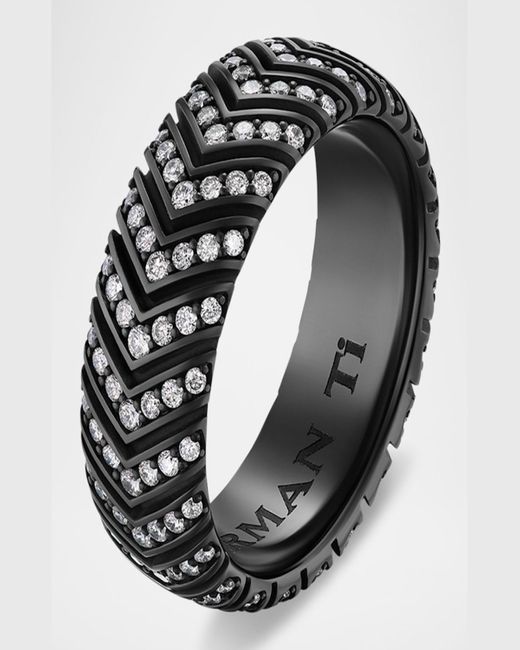 David Yurman Chevron Band Ring in Black for Men | Lyst