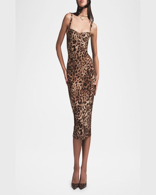 Dolce & Gabbana x SKIMS Skims Body Dress in Brown | Lyst