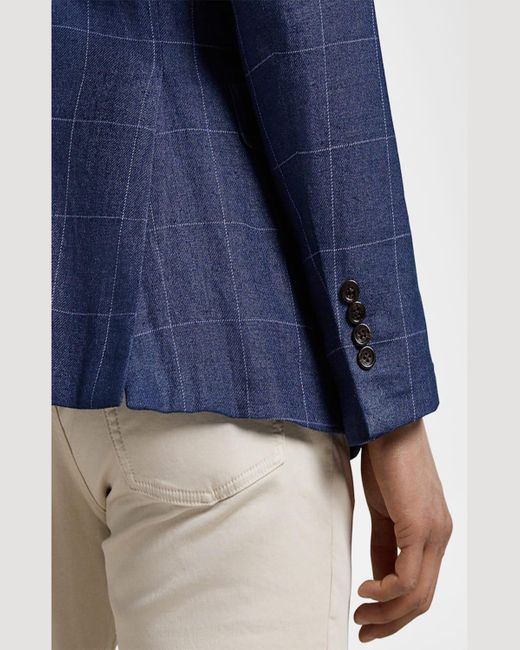 Polo Ralph Lauren Tailored Windowpane Sport Coat in Blue for Men | Lyst