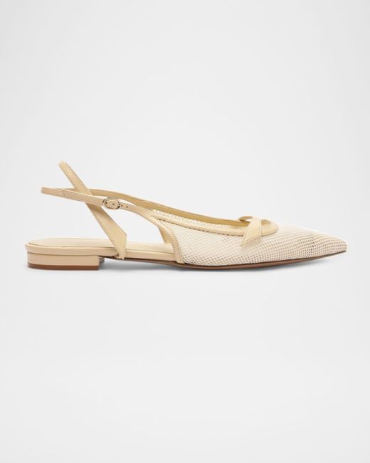 Alexandre Birman Tita Mesh Slingback Flats in White | Lyst
