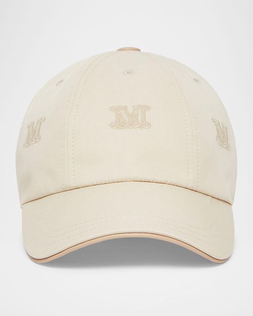 Max Mara Cantico Embroidered Baseball Cap in Natural | Lyst