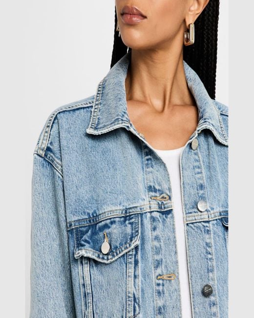 Anine Bing Rory Denim Trucker Jacket in Blue | Lyst