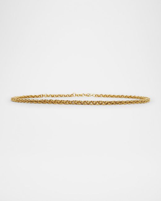 Saint Laurent Skinny Brass Chain Belt in White | Lyst