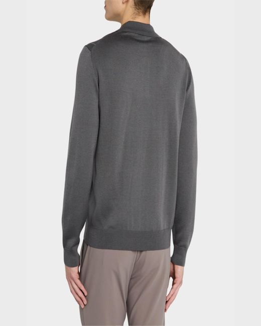 BOSS Beduardo Wide Rib Polo Sweater in Gray for Men | Lyst