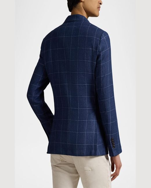 Polo Ralph Lauren Tailored Windowpane Sport Coat in Blue for Men | Lyst