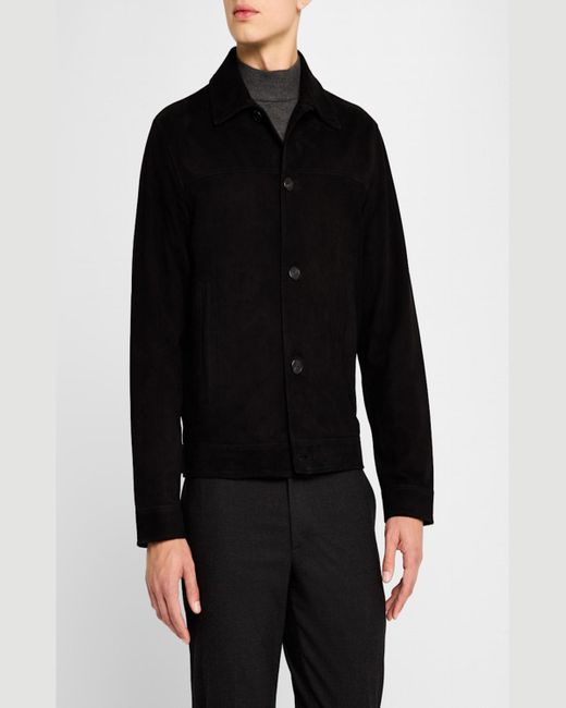 Theory Amos Suede Jacket in Black for Men | Lyst