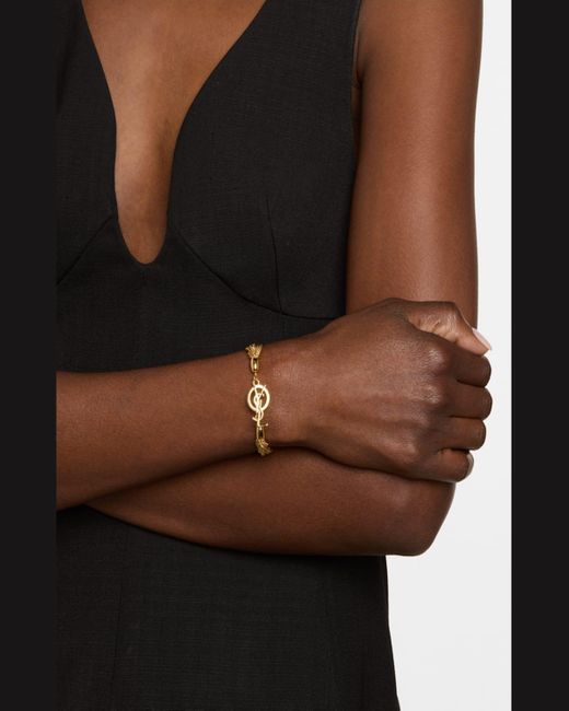 Saint Laurent Ysl Multi-Chain T-Bar Bracelet in Metallic | Lyst
