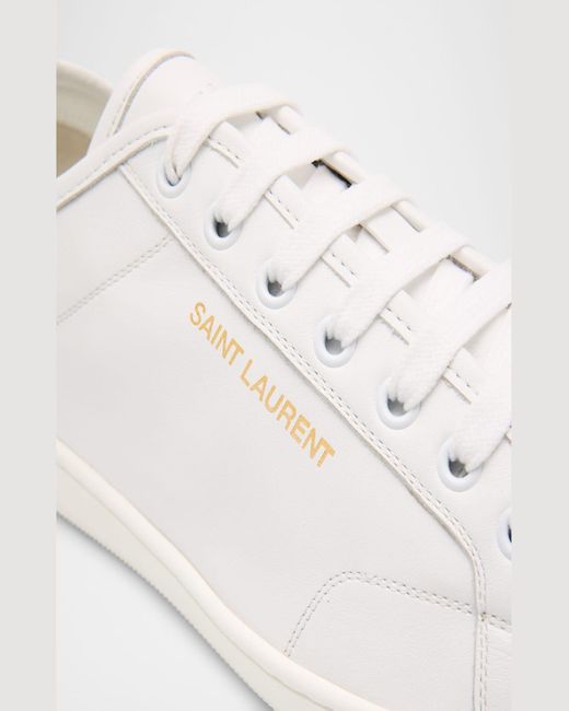 Saint Laurent Gym Leather Low-Top Sneakers in White for Men | Lyst