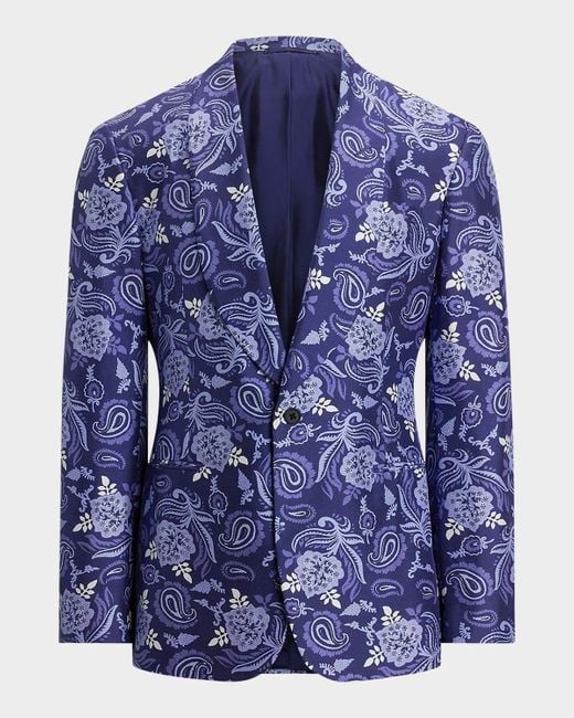 Ralph Lauren Kent Paisley Silk Sport Coat in Blue for Men | Lyst