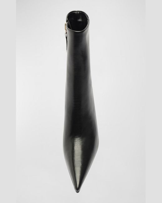 SCHUTZ SHOES Mikki Leather Stiletto Zip Booties in Black | Lyst