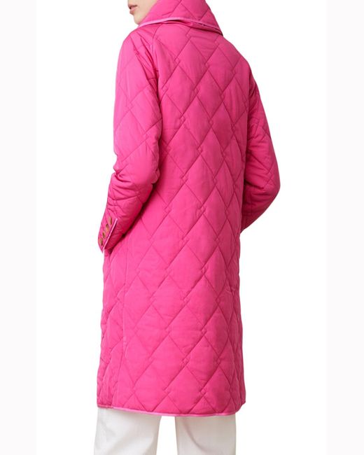 Jane Post Iconic Jane Quilted Coat in Pink | Lyst