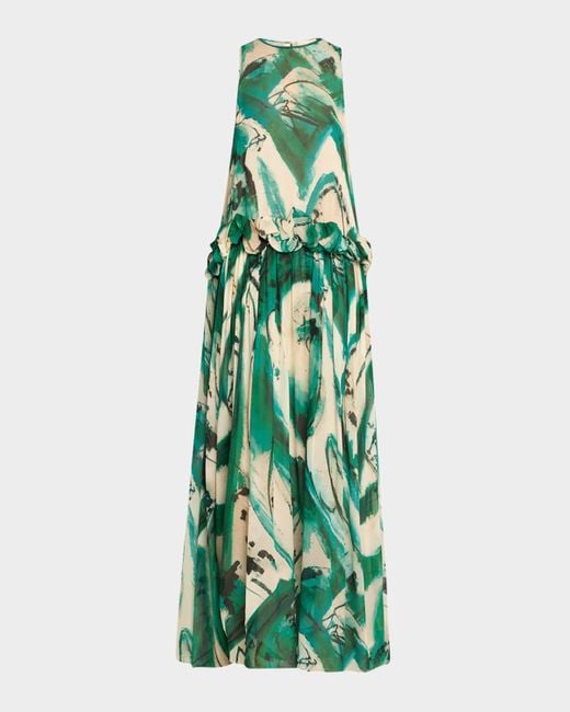 Ulla Johnson Uj X Lee Krasner Helen Abstract Print Gown in Green | Lyst