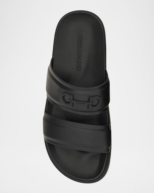 Ferragamo Apos;S Saint Bartheva Padded Leather Double-Strap Slide ...