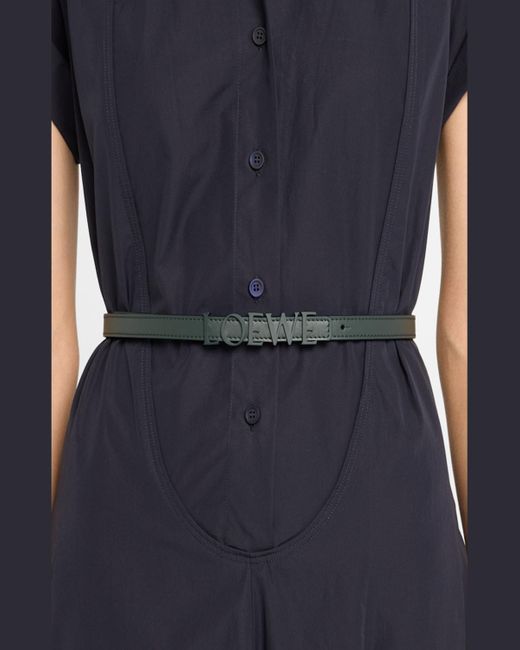 Loewe Logo Lettering Leather Skinny Belt in White | Lyst