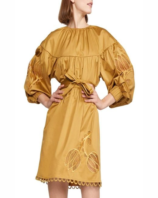 Cynthia Rowley Tulip Lace-Embroidered Dress in Yellow | Lyst