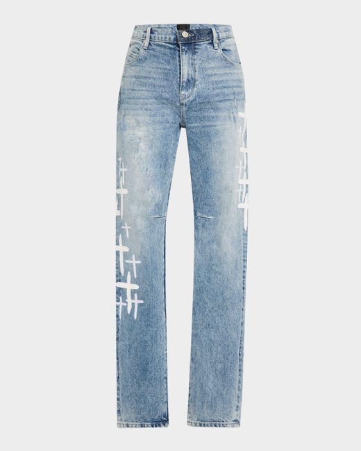 RTA Bryant Jeans With Cross Patches in Blue for Men | Lyst