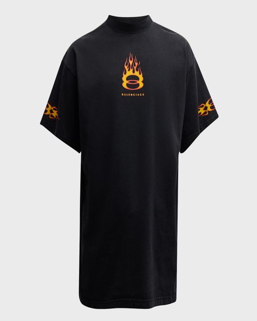 Balenciaga Burning Unity Oversized T-Shirt in Blue for Men | Lyst