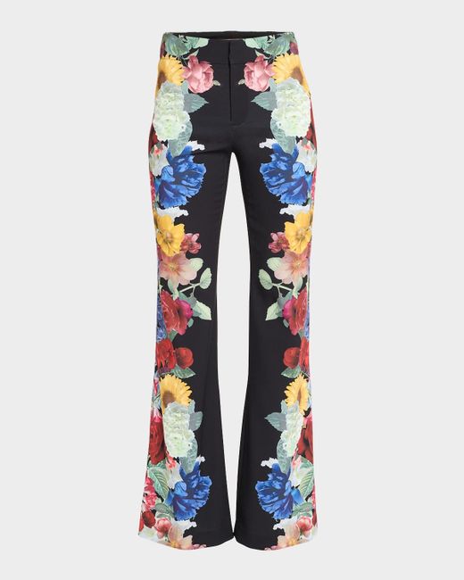 Alice + Olivia Andrew Floral Pants in Blue | Lyst