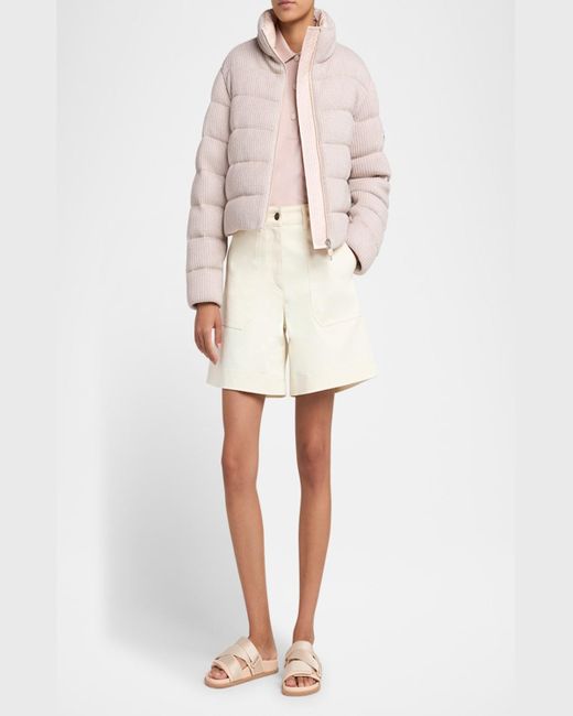 Moncler Thoiry Sparkly Down Puffer Jacket in Pink | Lyst