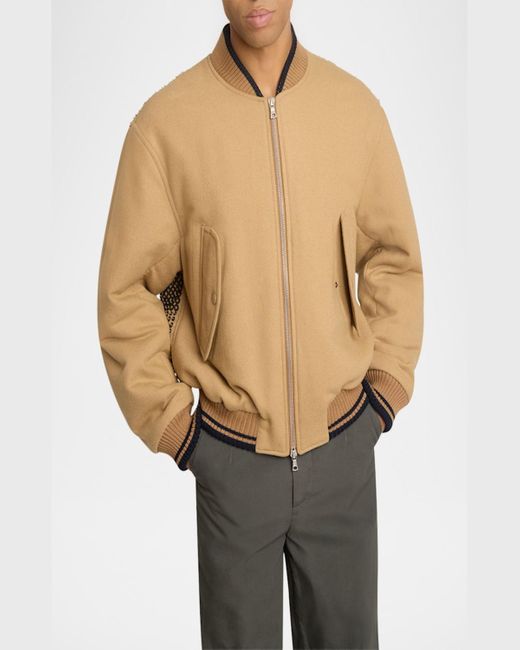 Dries Van Noten Verso Tris Embellished Bomber Jacket in Natural for Men ...