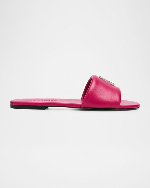 Marc Jacobs The Pave J Marc Snapshot Slide Sandals in Pink | Lyst