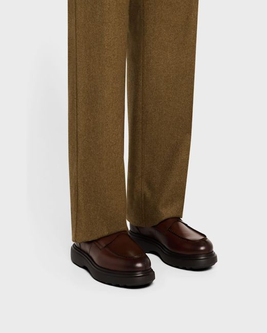 Stuart Weitzman Alvin Leather Penny Loafers in Brown for Men | Lyst