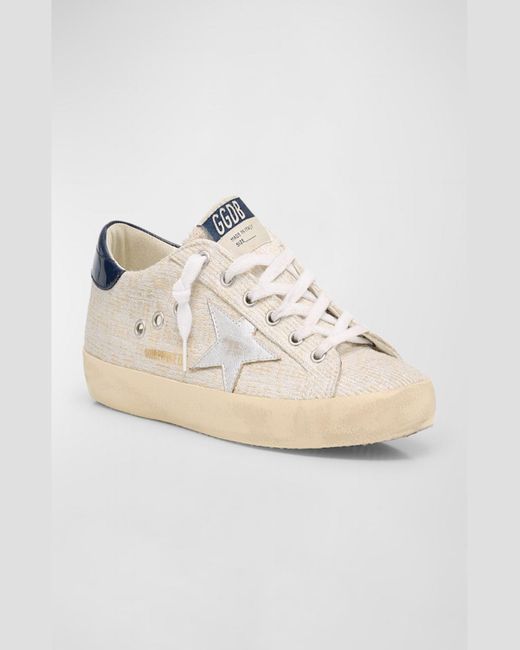 Golden Goose Super Star Jacquard Low-Top Sneakers in Natural | Lyst